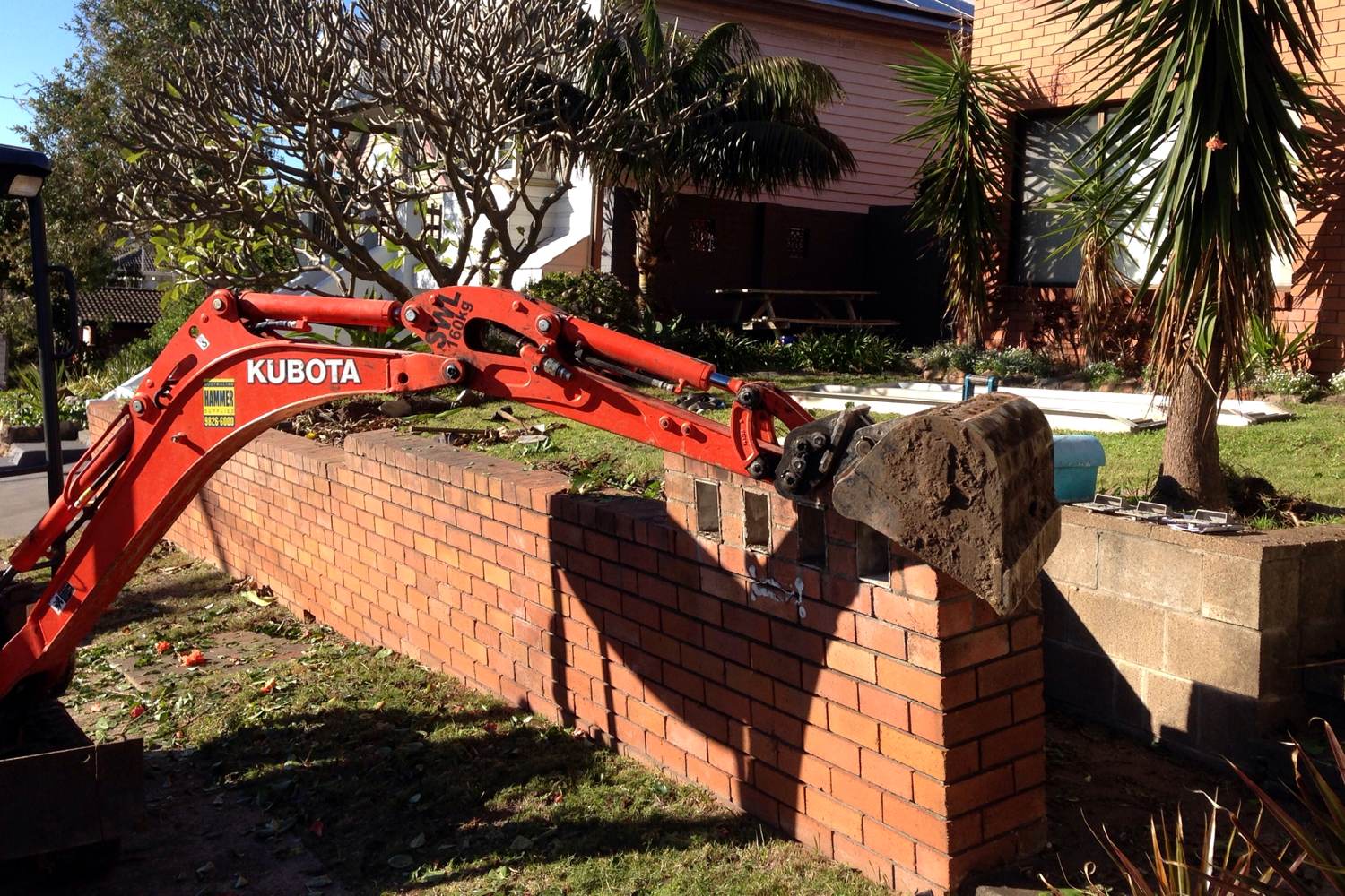 Core-filled retaining wall in Merewether - Novascape Landscaping